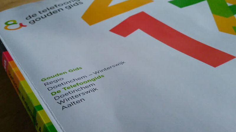 Laatste uitgave van Telefoongids in de regio